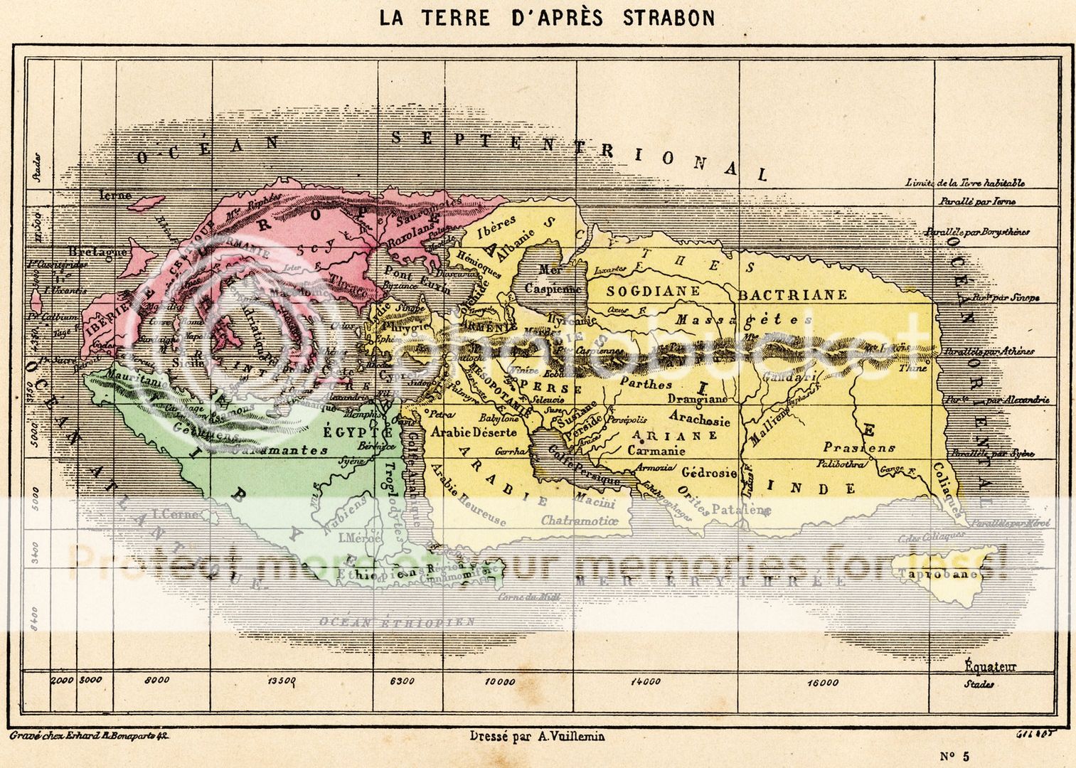 LA TERRA PER STRABONE. Carta Geografica.Mappa.Map.Mappamondo ...